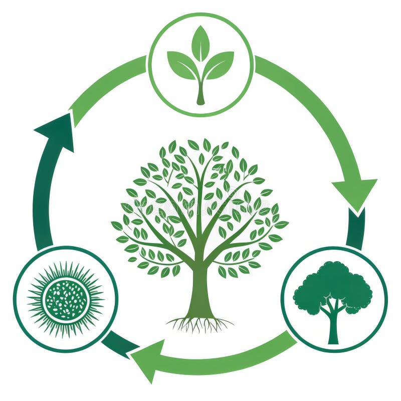 Life Cycle Icon Representing Growth and Sustainability in Nature ...