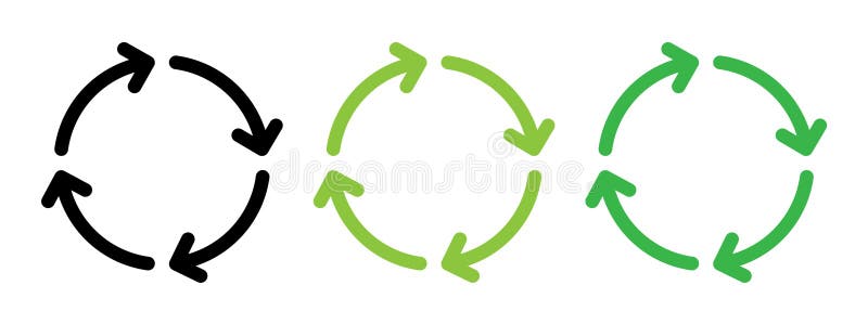 Life Cycle Icon Set. Circle Arrow Method Vector Symbol in a Black ...