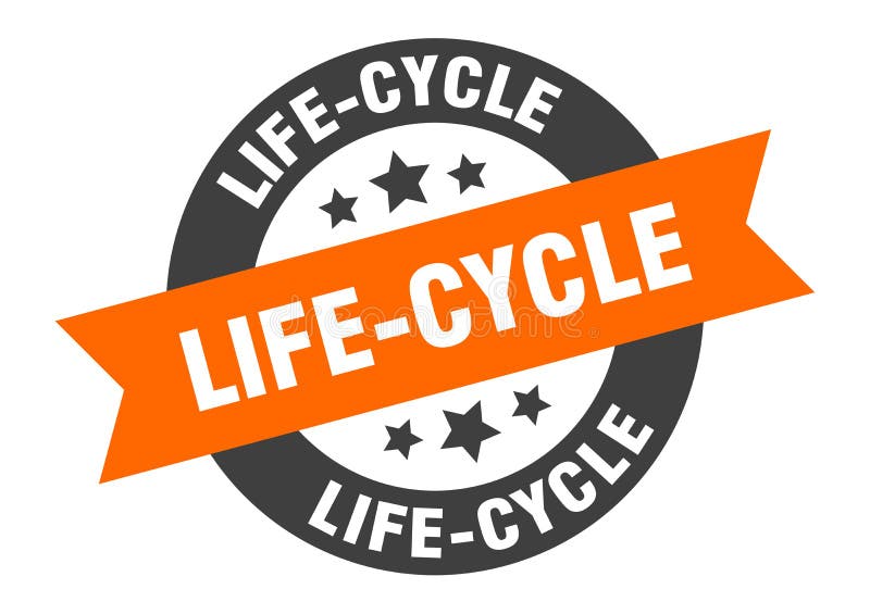 Life-cycle Sign. Life-cycle Round Ribbon Sticker Stock Vector ...