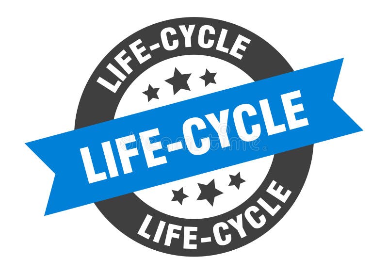 Life-cycle Sign. Life-cycle Round Ribbon Sticker Stock Vector ...