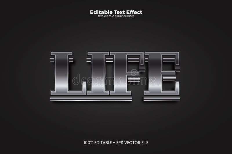 Life Editable Text Effect in Modern Trend Style Stock Vector ...