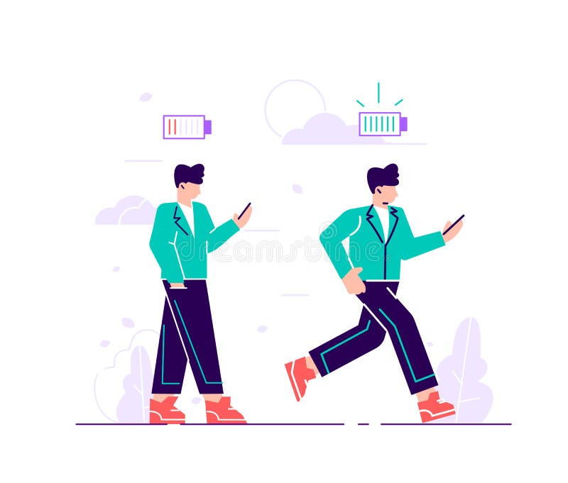 Energetic and Exhausted Workers Stock Vector - Illustration of ...