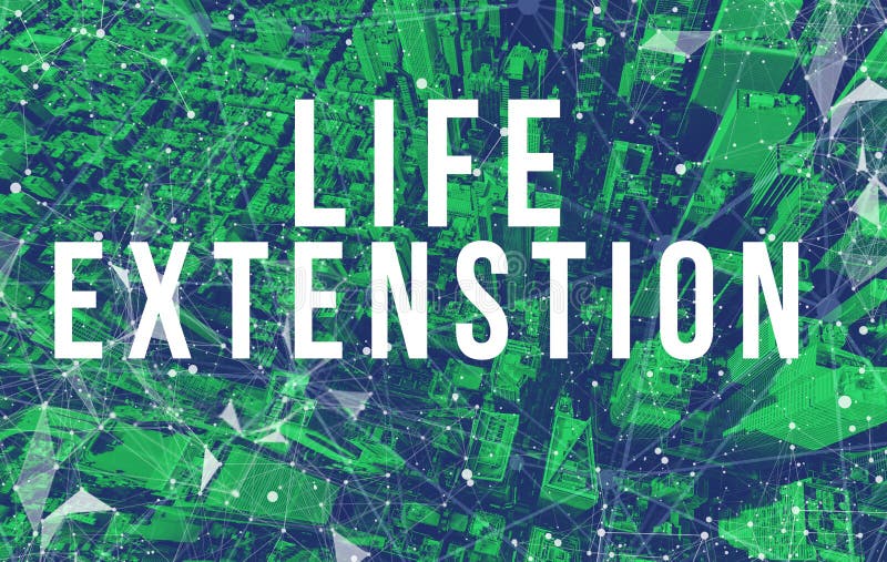 Life Extension Theme with Abstract Network Patterns and Manhattan ...