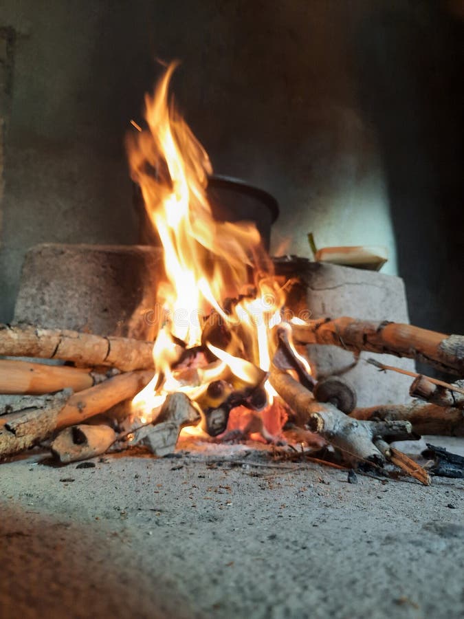 Life on Fire, Traditional Life, Wood Fire Stock Image - Image of leaf ...