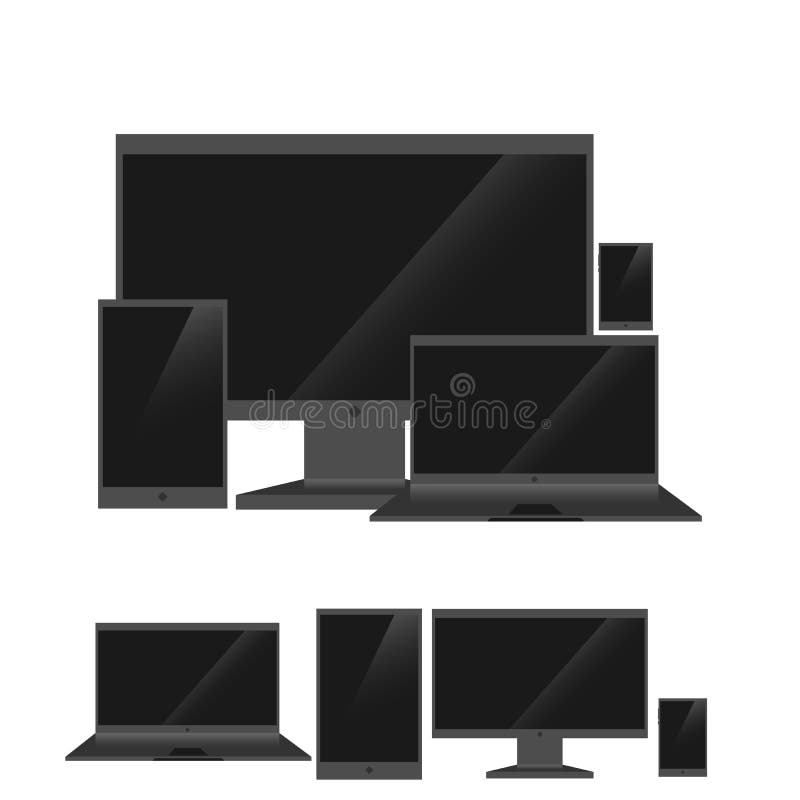 Flat Screen World on Gadget Stock Illustration - Illustration of ...
