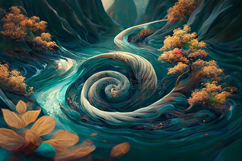 Life in Flow, Swirls and Patterns Concept. Peace and Mindfulness Stock ...