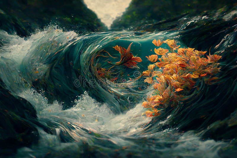 Life in Flow, Swirls and Patterns Concept. Peace and Mindfulness Stock ...