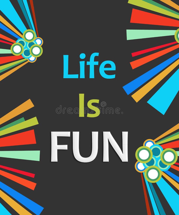 Life Is Fun Colorful Squares Bar Stock Illustration - Illustration of ...