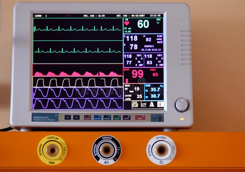 Life functions monitor stock photo. Image of heart, patient - 3298562