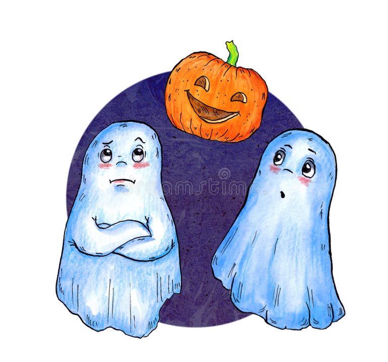 The life of ghosts stock illustration. Illustration of cute - 128079598