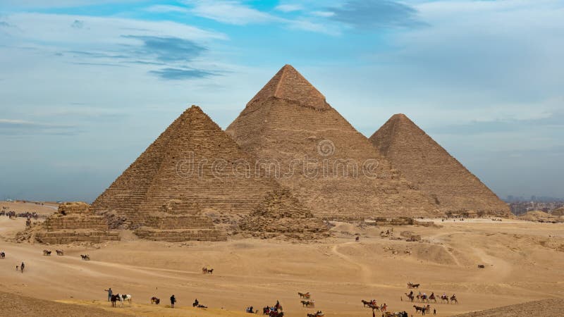 Daily Life in Giza Pyramid Complex or Necropolis Stock Footage - Video ...