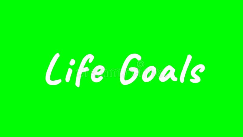 Life Goals Text Green Screen Animated Video Stock Video - Video of text ...