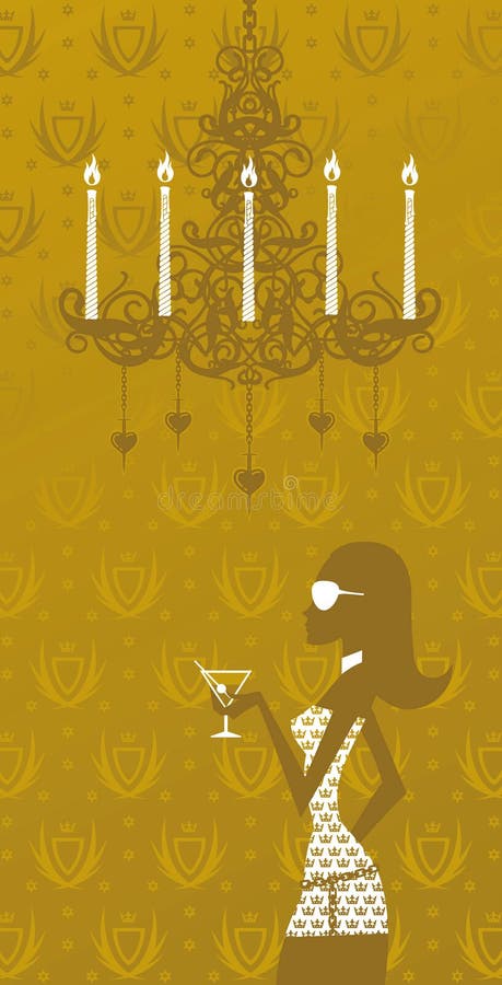 Golden Lady stock vector. Illustration of background, design - 3330558