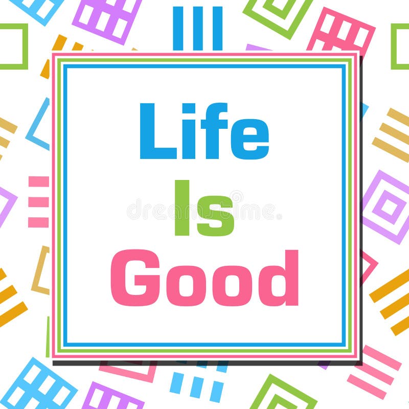 Life is Fun Colorful Four Blocks Stock Illustration - Illustration of ...