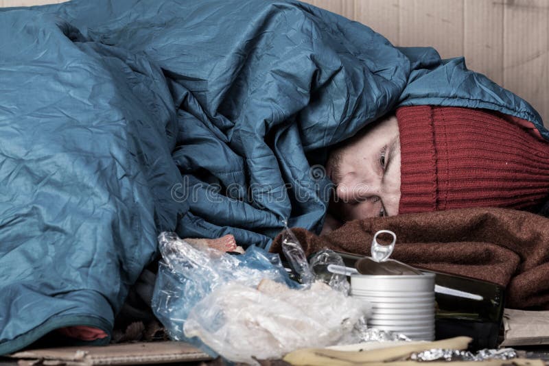 Homeless man trash picking stock image. Image of poverty - 20344447