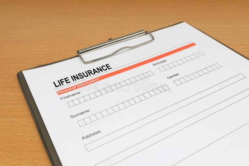 Life Insurance Application Form Stock Photo - Image of accident, bank ...