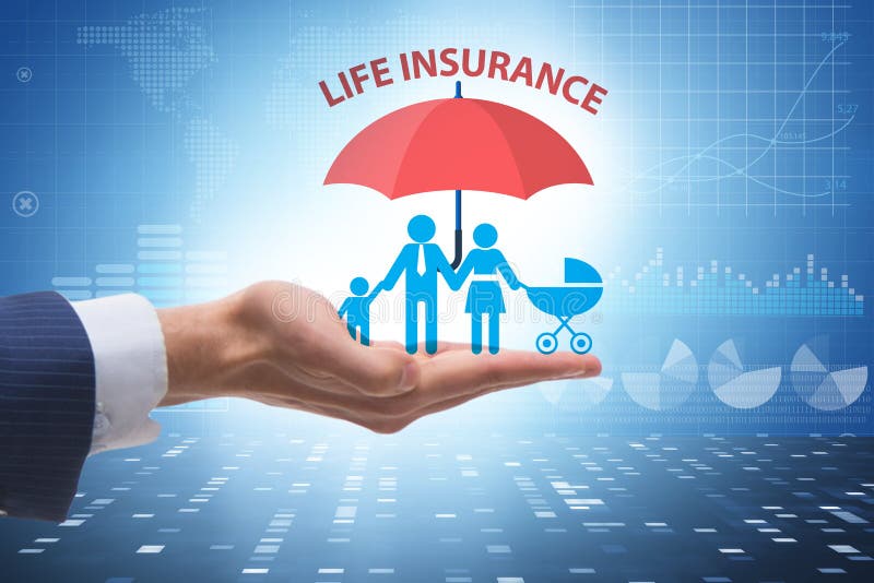 Life Insurance Concept with Family Under Umbrella Stock Photo - Image ...