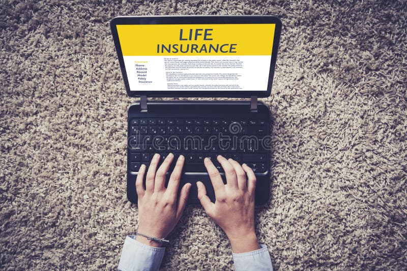 Life Insurance concept stock photo. Image of laptop, financial - 94057956