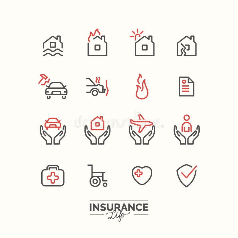 Life insurance icons. stock vector. Illustration of machine - 71216937