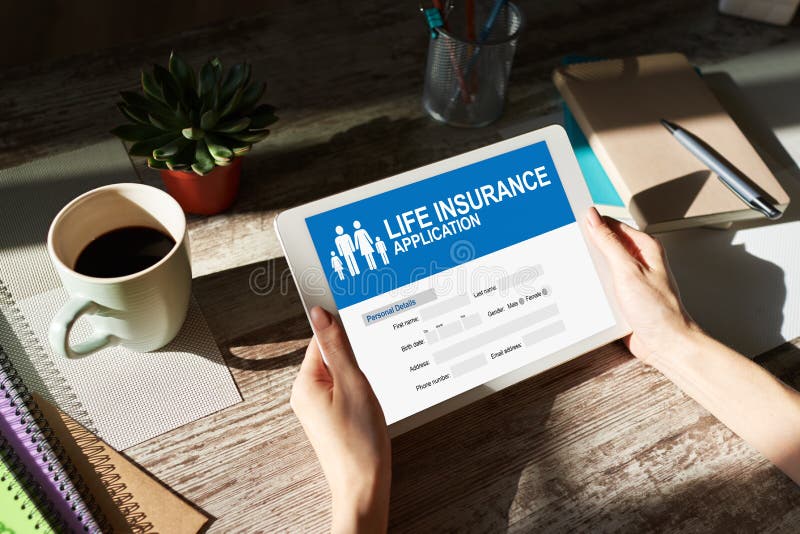 Life Insurance Online Application Form on Device Screen. Stock Image ...