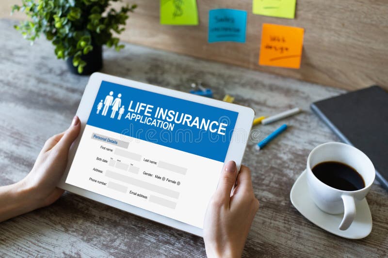 Life Insurance Online Application Form on Device Screen. Stock Image ...