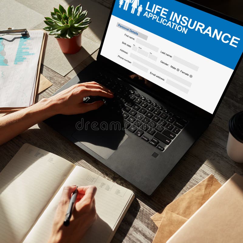Life Insurance Online Application Form on Device Screen. Stock Image ...
