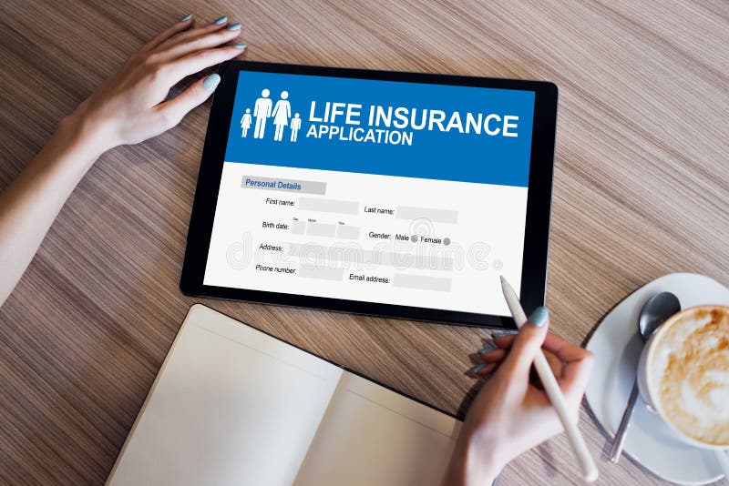 Life Insurance Online Application Form on Device Screen. Stock Photo ...