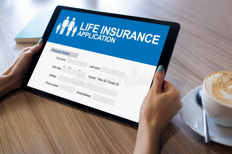 Life Insurance Online Application Form on Device Screen. Stock Photo ...