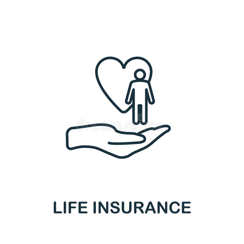 Life Insurance Icon in Two Color Design. Line Style Icon from Insurance ...