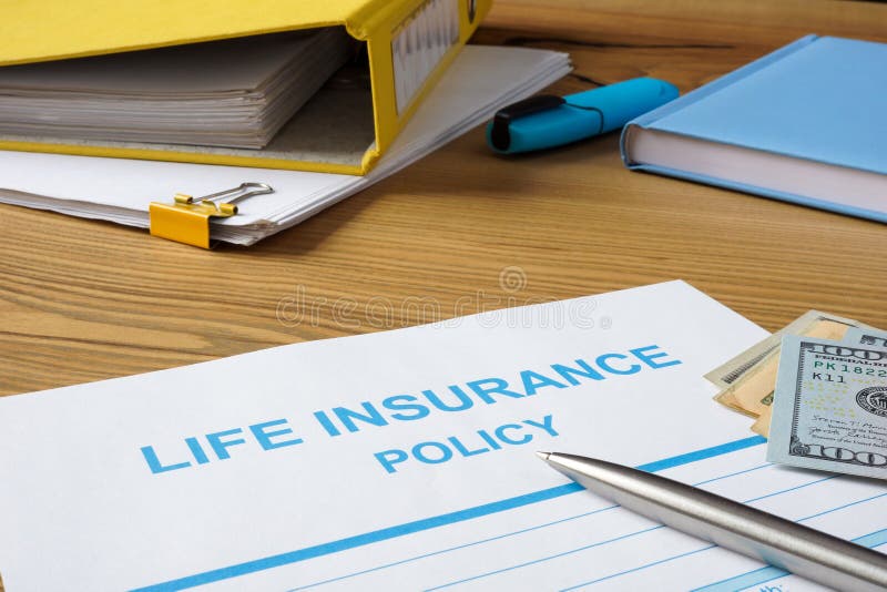 Life Insurance Policy, Money and Documents. Stock Photo - Image of ...