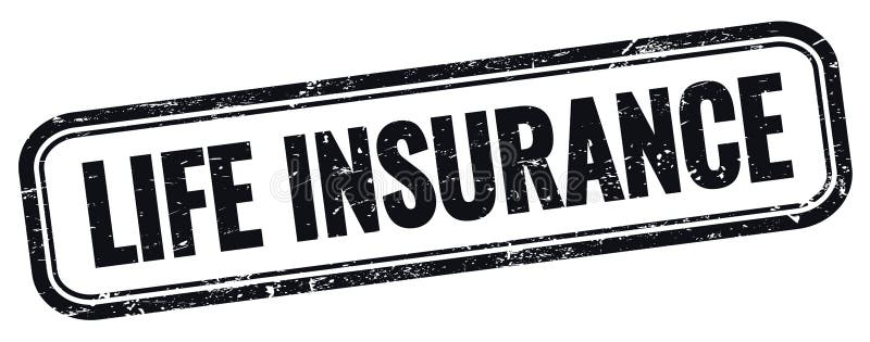 LIFE INSURANCE Text on Black Round Vintage Stamp Stock Illustration ...