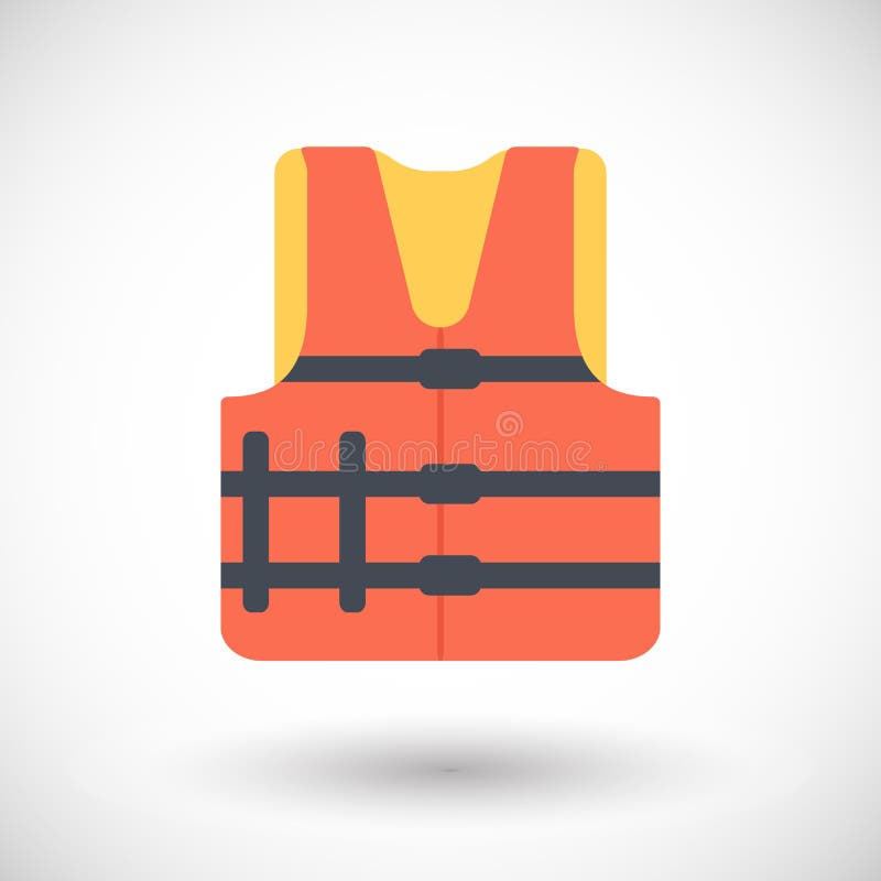Life jacket flat icon stock illustration. Illustration of icon - 93630593