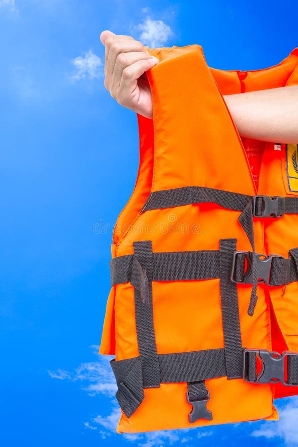 Life jacket stock image. Image of hand, life, water, blue - 31162321