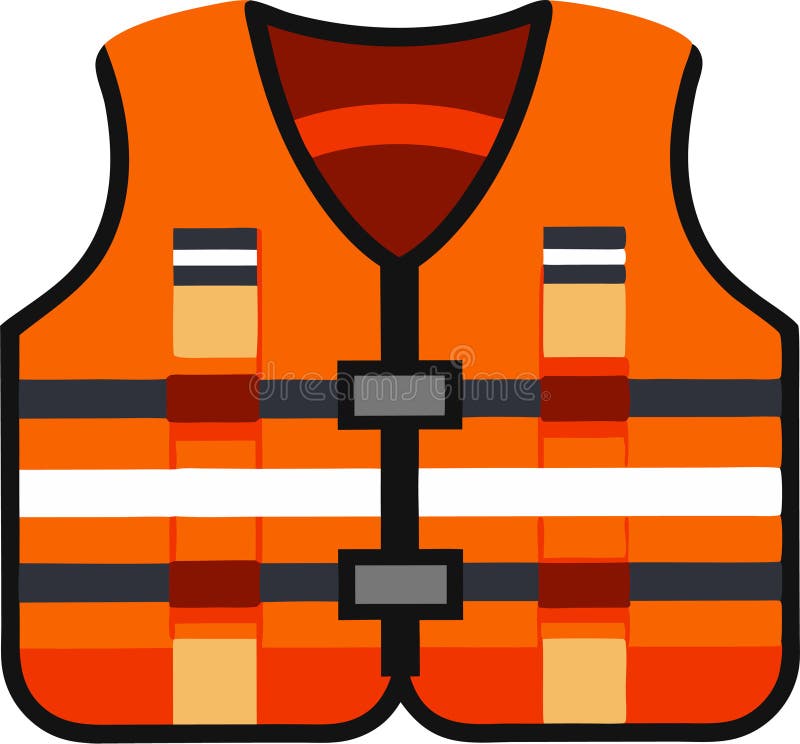 Life Jacket on the White Background Vector Art Illustration Stock ...
