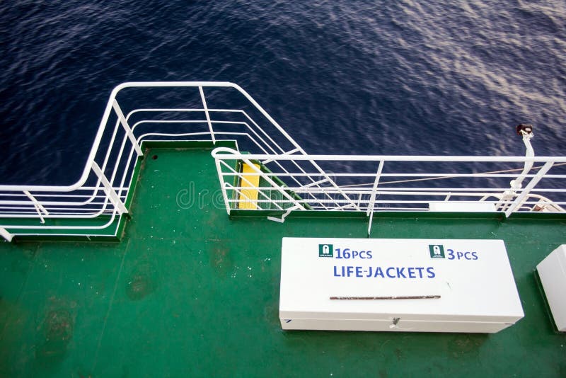 Life Jackets Box on Boat Deck Stock Image - Image of vest, safety: 83803347