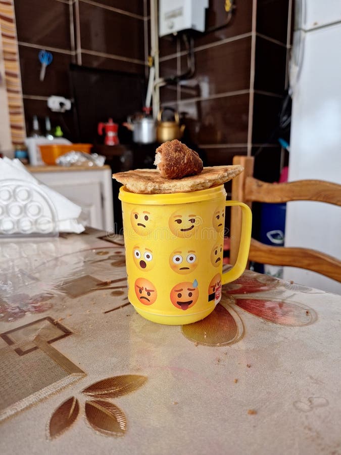 A Cap of Tea with Emoji Designs Stock Photo - Image of meal, life ...