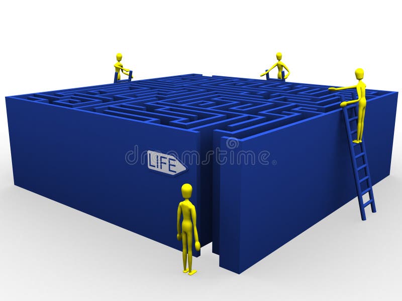 Life labyrinth and help stock illustration. Illustration of assistance ...