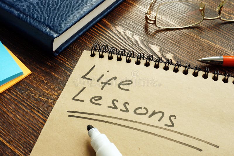 Life Lessons Handwritten on the Page and Glasses. Stock Image - Image ...