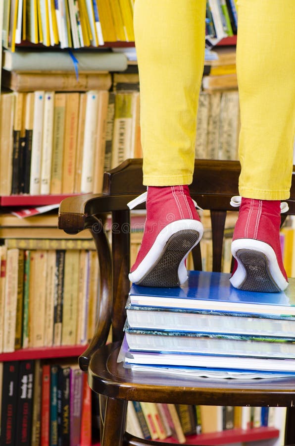 Life in Library stock image. Image of learn, bookshelf - 29490699