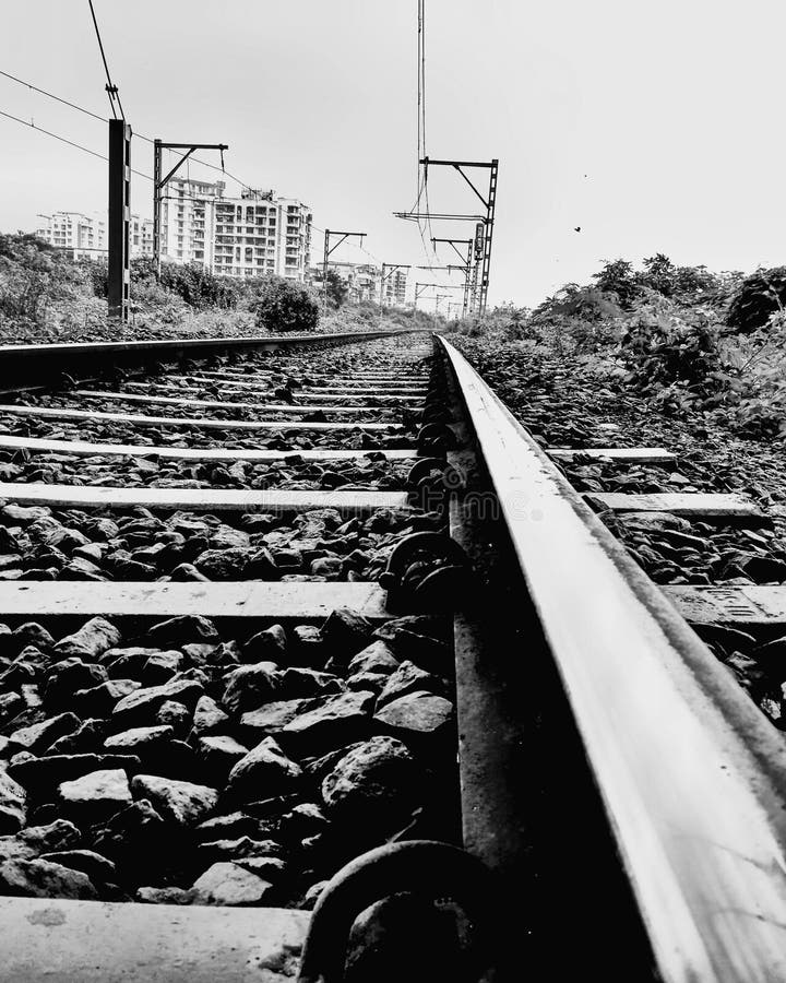 Life line. stock photo. Image of blackwhite, iron, railway - 83692324