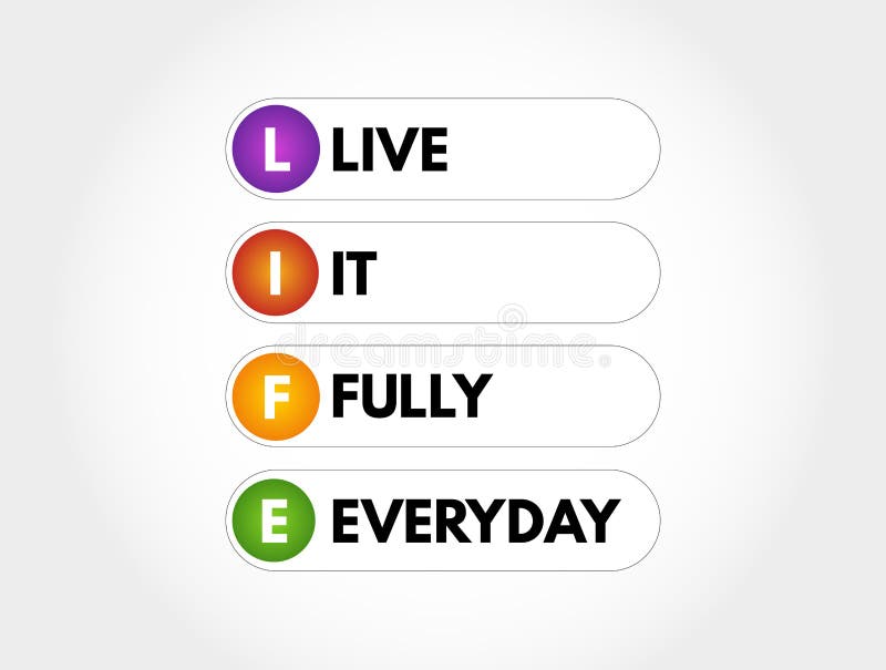 LIFE - Live it Fully Every Day Acronym, Concept Background Stock ...