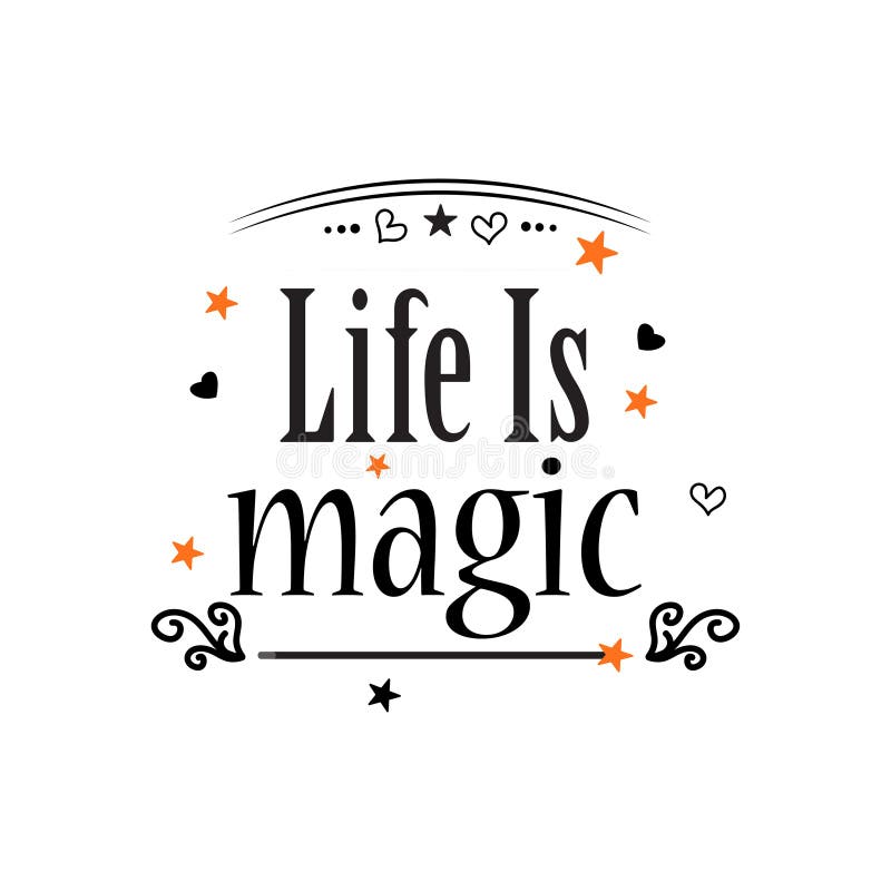 Life is Magic Lettering on Blurry Lights Stock Illustration ...