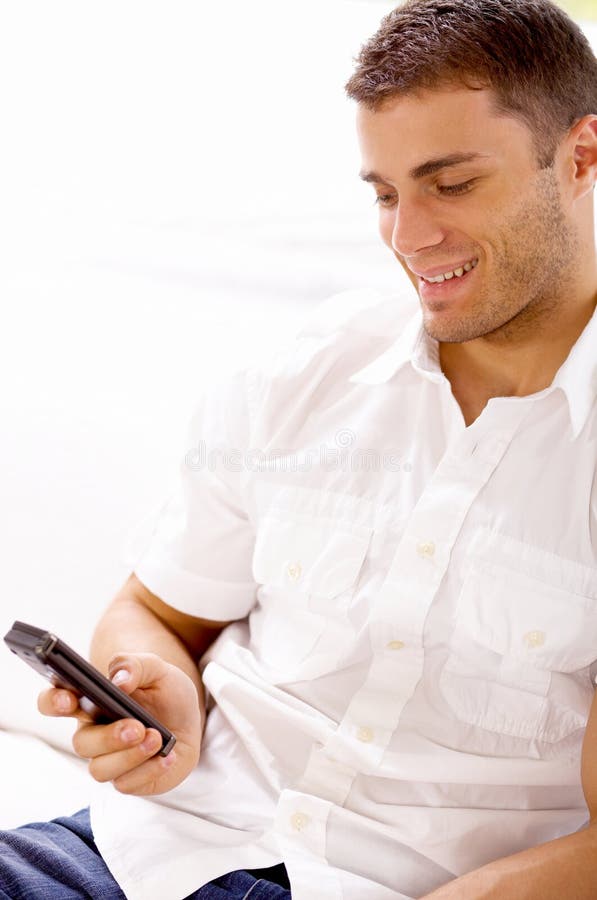 Young Man & Mobile Phone Stock Photo - Image of manage, friendly: 623160