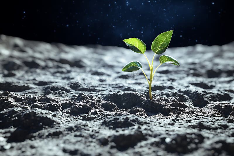 Life on the Moon stock illustration. Illustration of lunar - 350880676