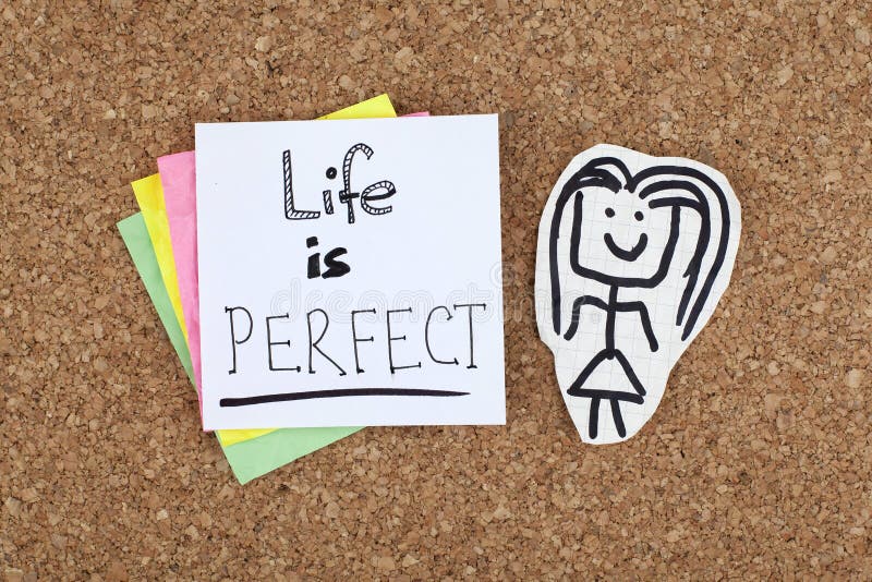 Life is Perfect Inspirational Positive Note Stock Image - Image of ...
