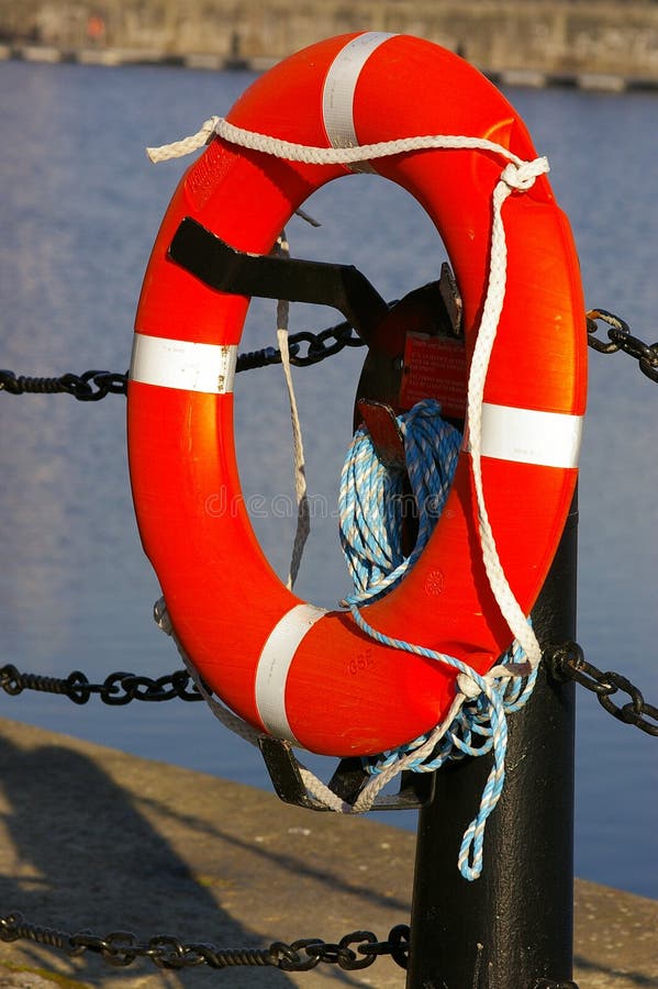 Life Preserver 01 stock image. Image of stand, chain, waterfront - 491673