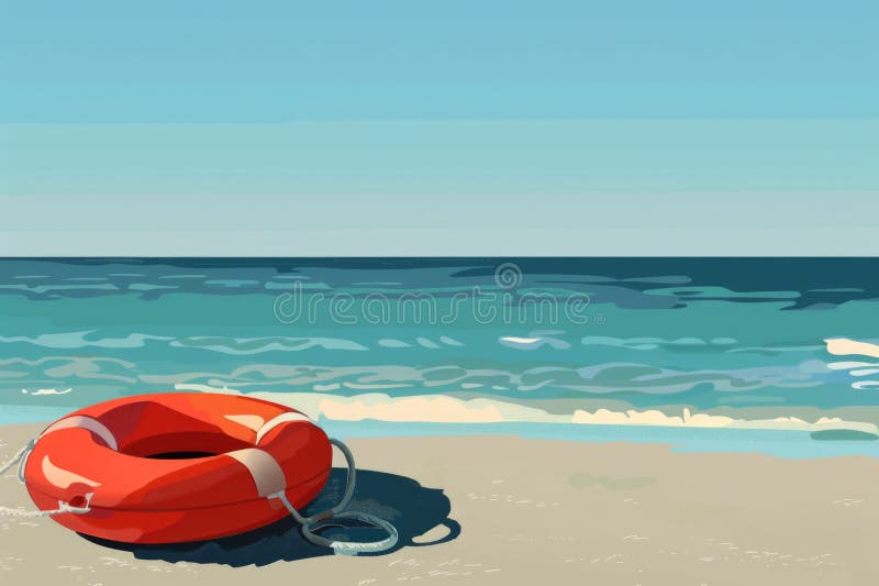 Life Preserver on Beach, Perfect for Safety Concepts Stock Image ...