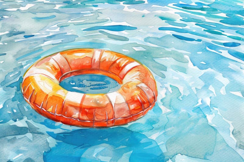 A Life Preserver Floating in a Pool, Ideal for Safety or Rescue ...