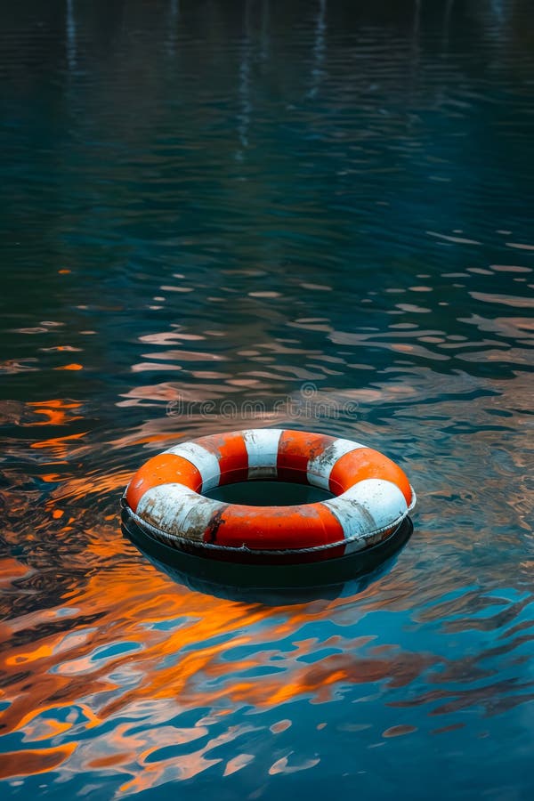 A Life Preserver Floating in the Water on a Sunny Day. Generative AI ...