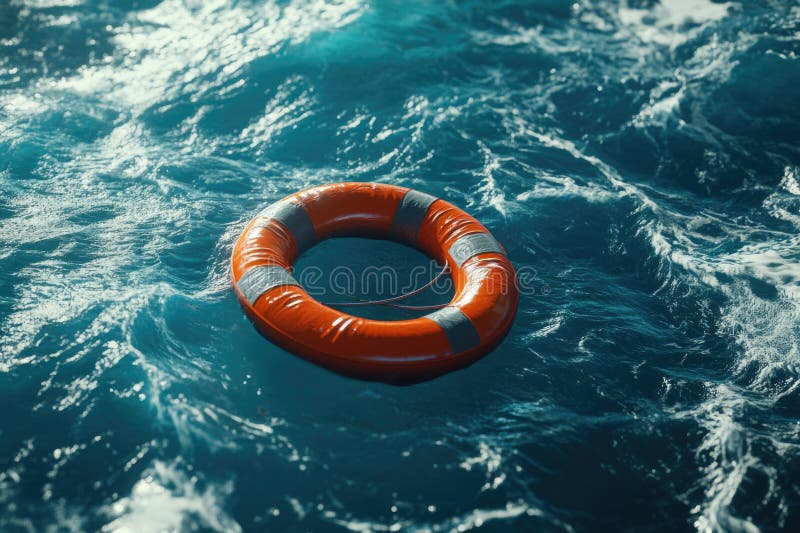 A Life Preserver Floats in the Middle of the Ocean, Awaiting Rescue ...